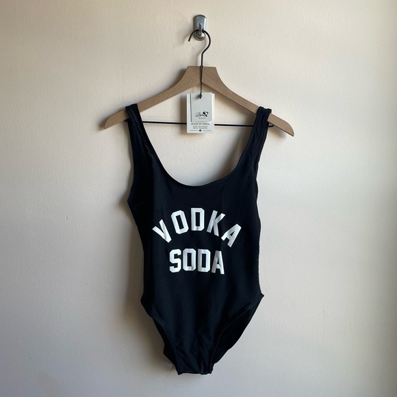 Pinjia | Swim | Pinjia Black White Vodka Soda One Piece Swimsuit | Poshmark